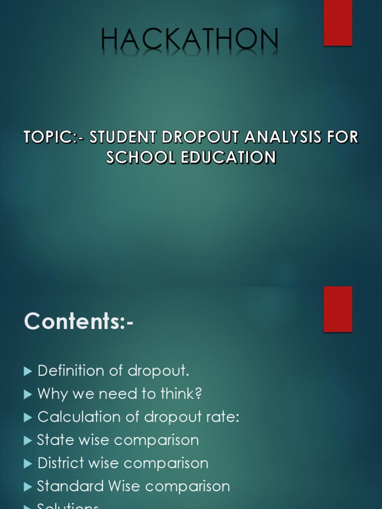 Student Dropout Analysis For School Education | PDF | High School Dropouts | Sharing
