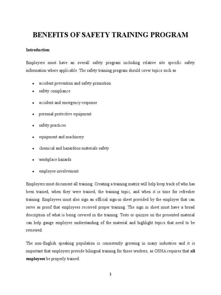 Safety Training Program | PDF | Chemistry | Nature