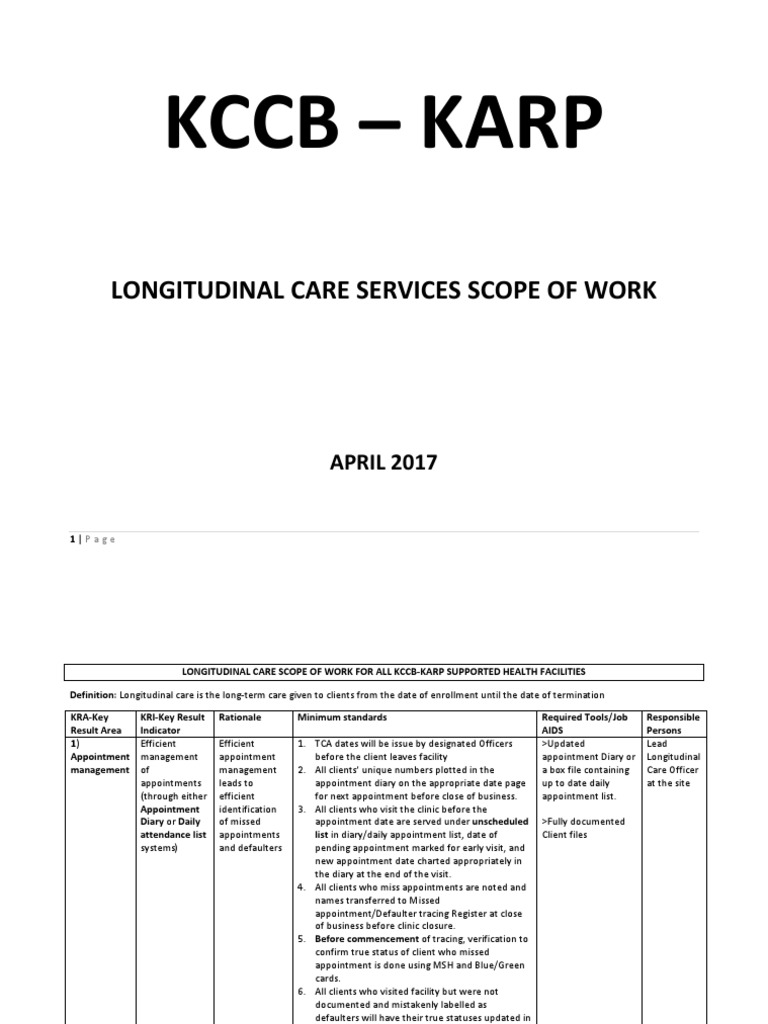 Longitudinal Care Scope of Work | PDF | Mentorship | Hiv