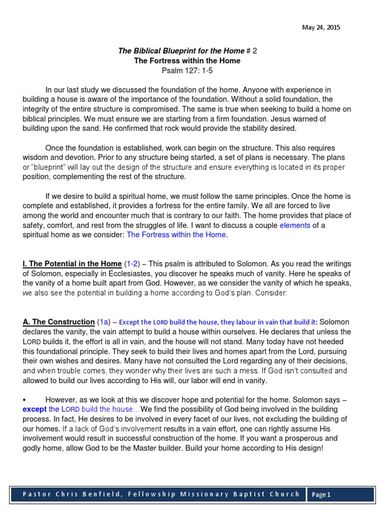 02 ps 127 1 5 The Fortress Within The Home PDF PDF Salvation