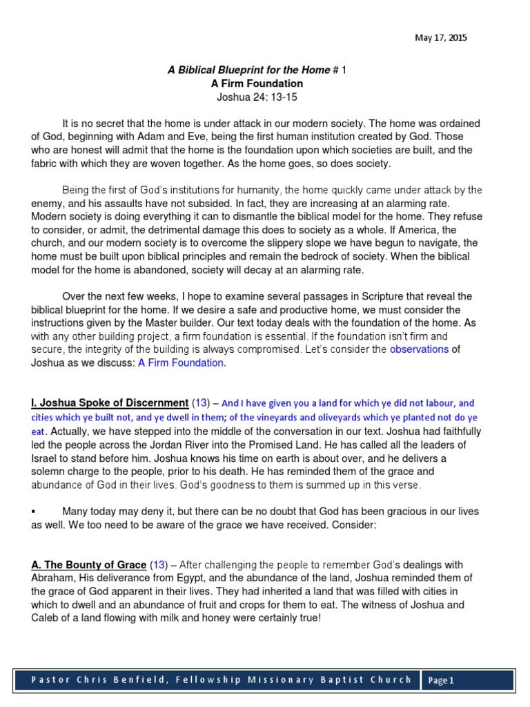 Joshua 24:13-15 - A Firm Foundation | PDF | Salvation | Grace In ...