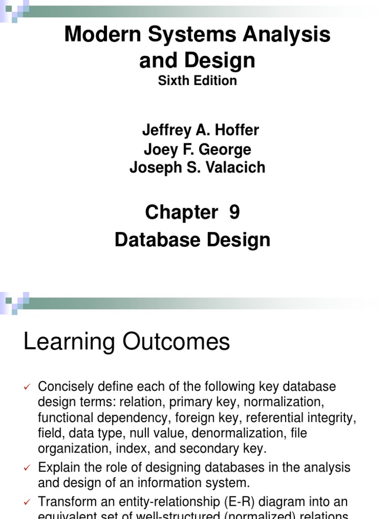 Week 10 Database Design | PDF | Database Design | Database Index