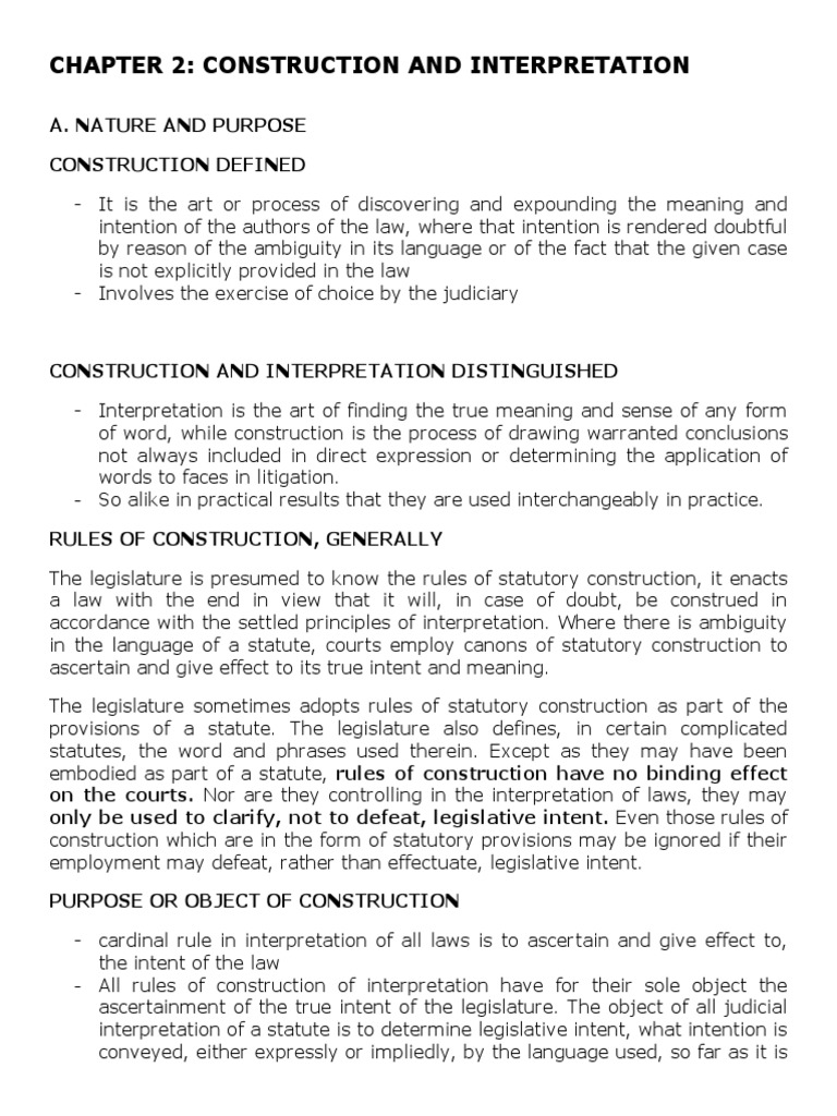 CHAPTER 2 - StatCon | PDF | Statutory Interpretation | Precedent
