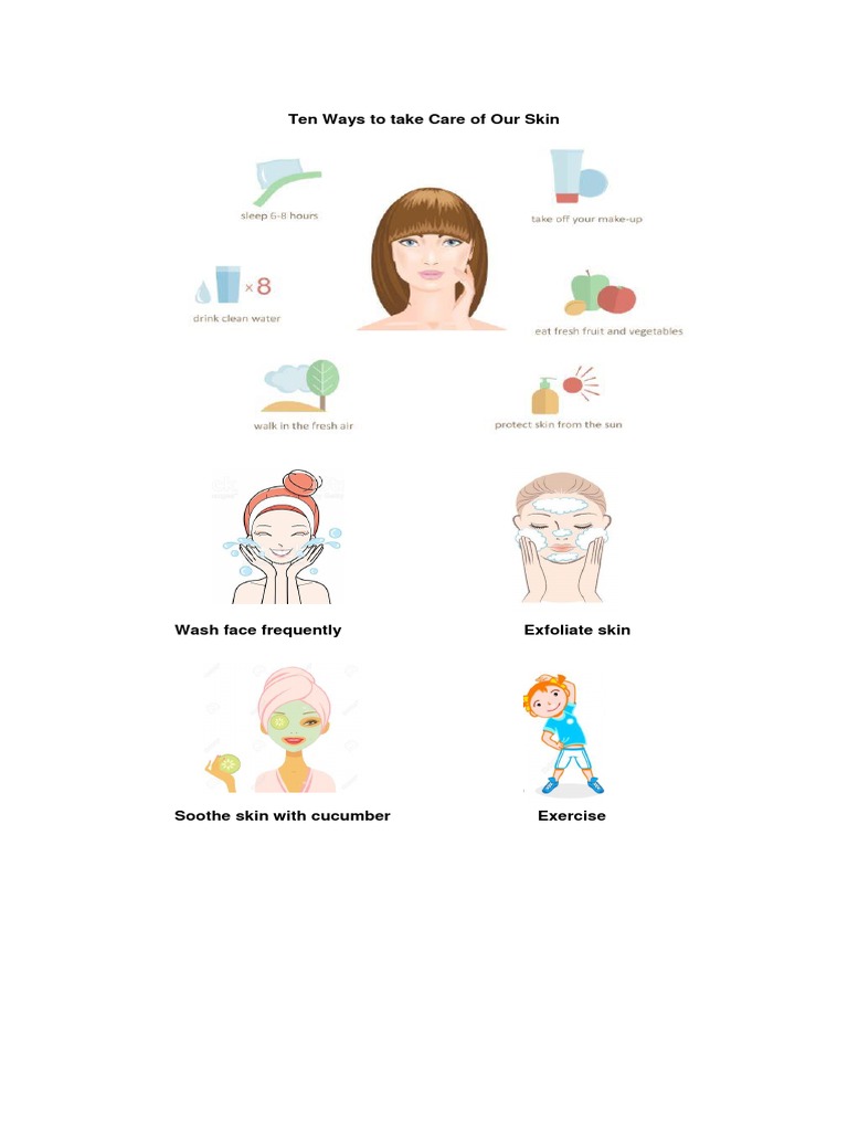 Ten Ways To Take Care of Our Skin | PDF | Wellness | Medical