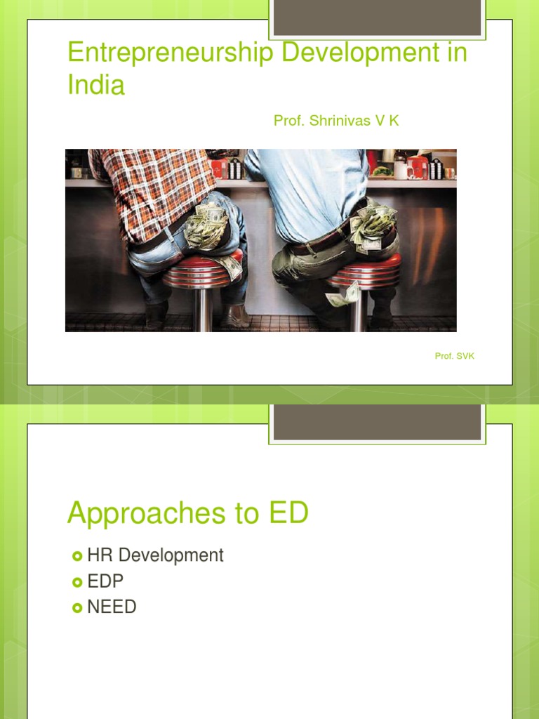 Entrepreneurship Development in India: Prof. Shrinivas V K | PDF ...