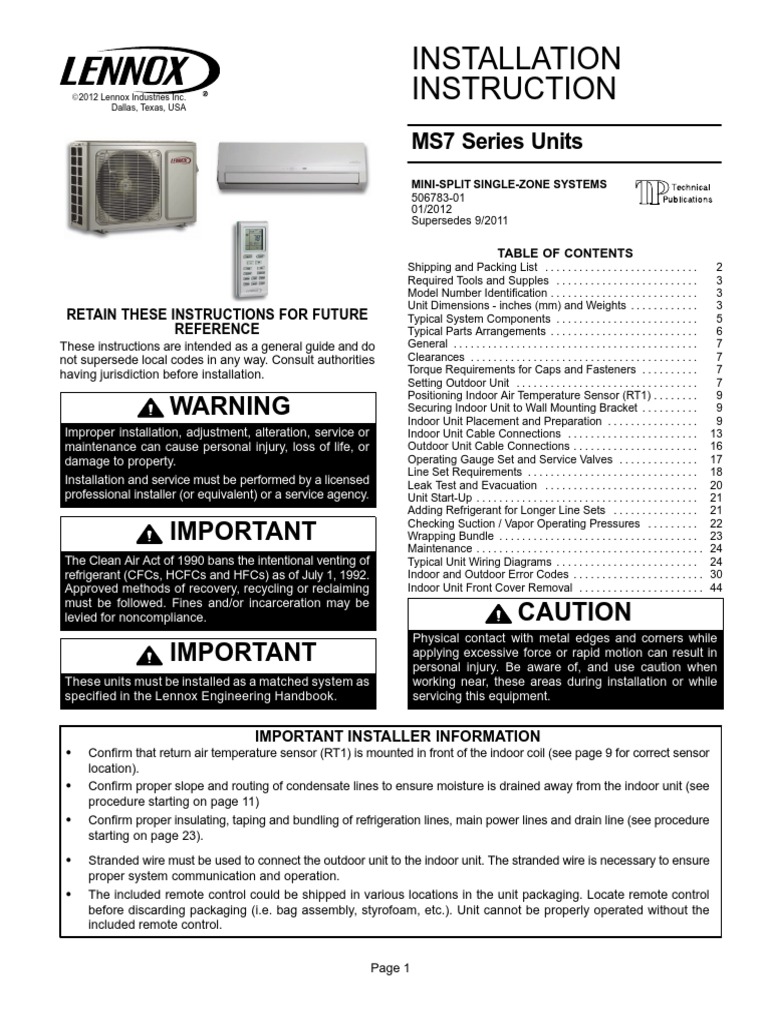 Lennox Minisplit | PDF | Heat Pump | Roof