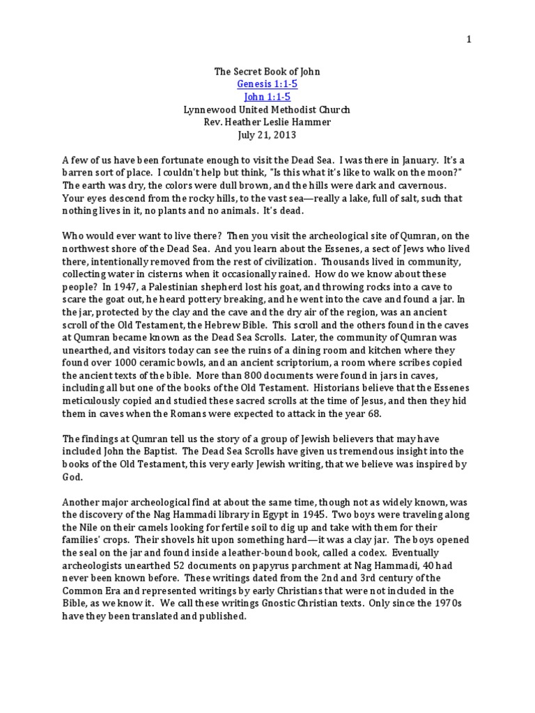 The Secret Book of John | PDF | Gospel Of John | Dead Sea Scrolls
