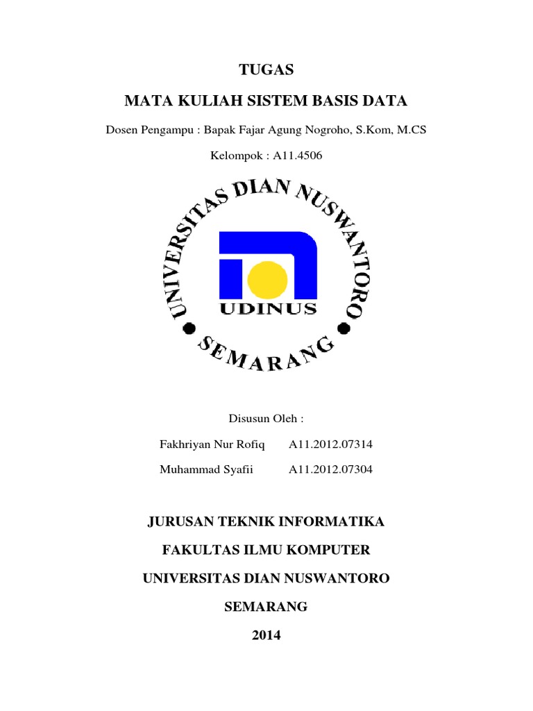 Contoh Sistem Basis Data Terdistribusi T PDF | PDF | Komputer