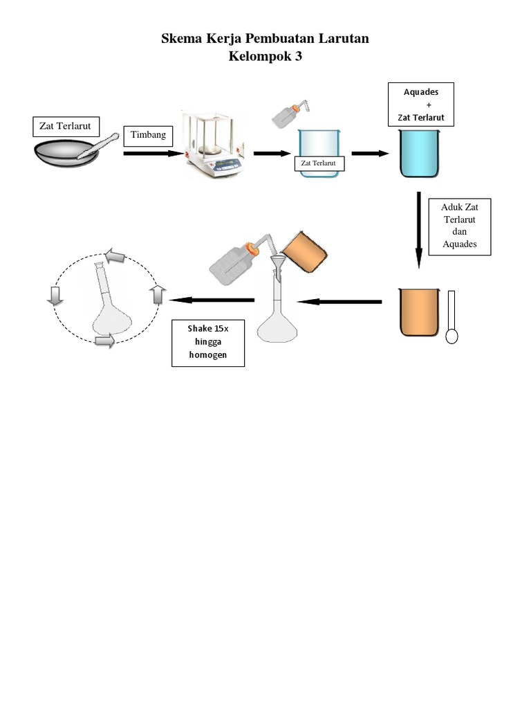 Skema Kerja Pembuatan Larutan | PDF