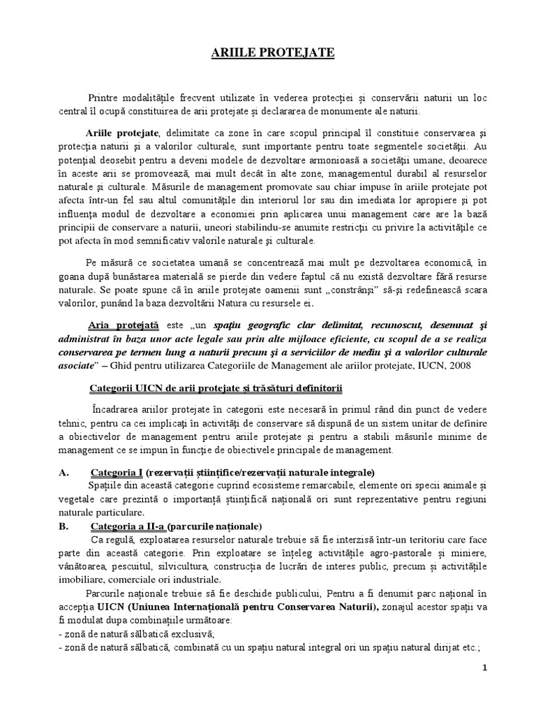 Ariile Protejate PDF | PDF