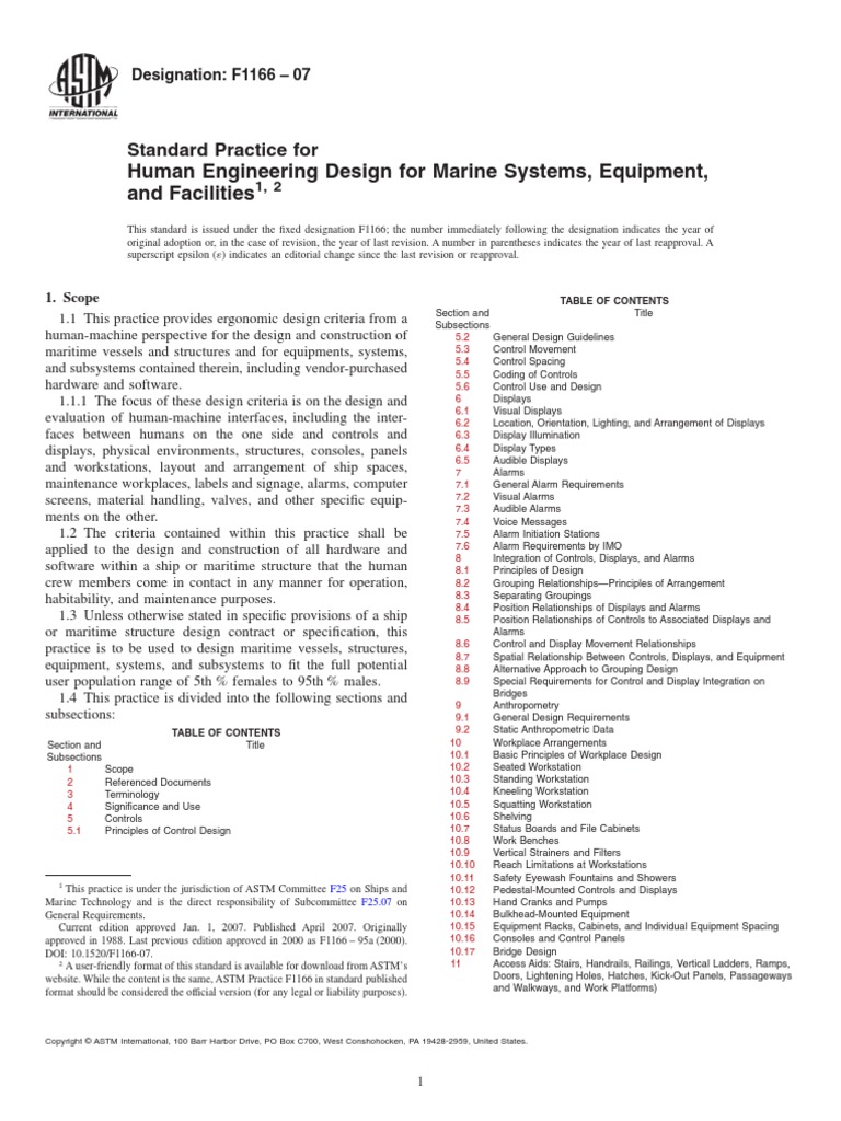Astm F1166 PDF | PDF | Anthropometry | Human Factors And Ergonomics