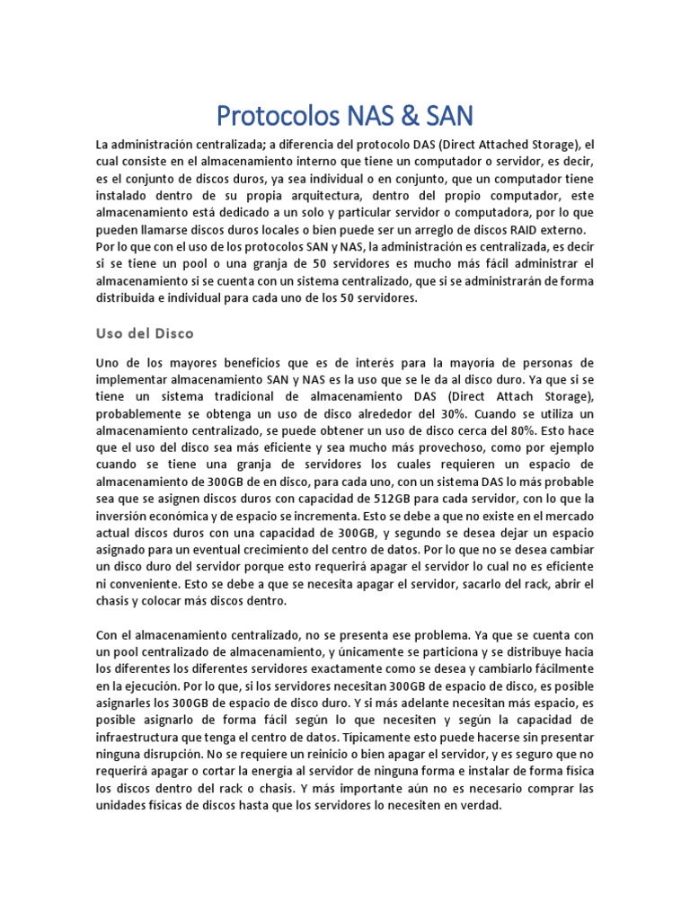 San & Nas | PDF | Red de computadoras | Servidor (Computación)