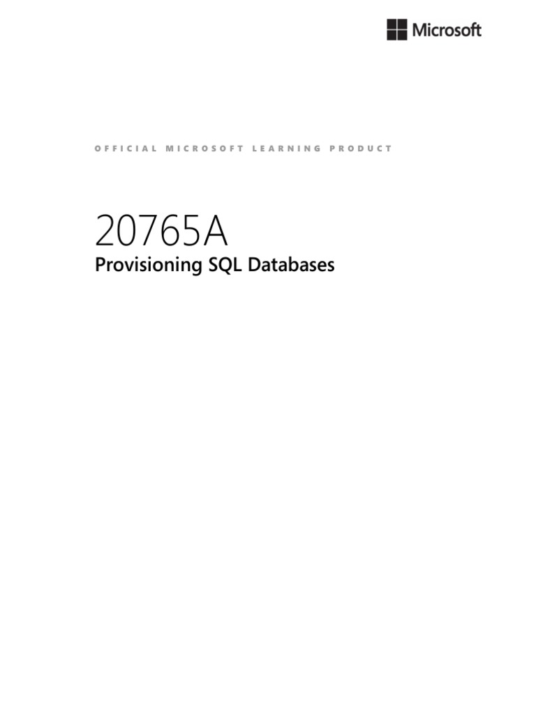 20765A ENU TrainerHandbook PDF | PDF | Microsoft Sql Server | License