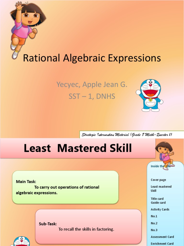 Rational Algebraic Expressions | PDF | Fraction (Mathematics) | Arithmetic