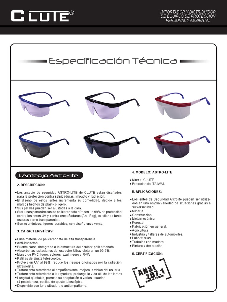 Ficha Astro Lite PDF | PDF | Ultravioleta | Lentes