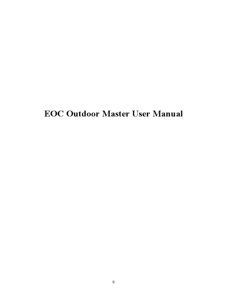 EOC Outdoor Master User Manual | PDF | Cable Television | Coaxial Cable