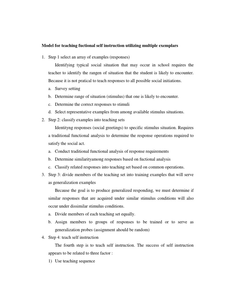 Functional Self-Instruction Model | PDF | Career & Growth