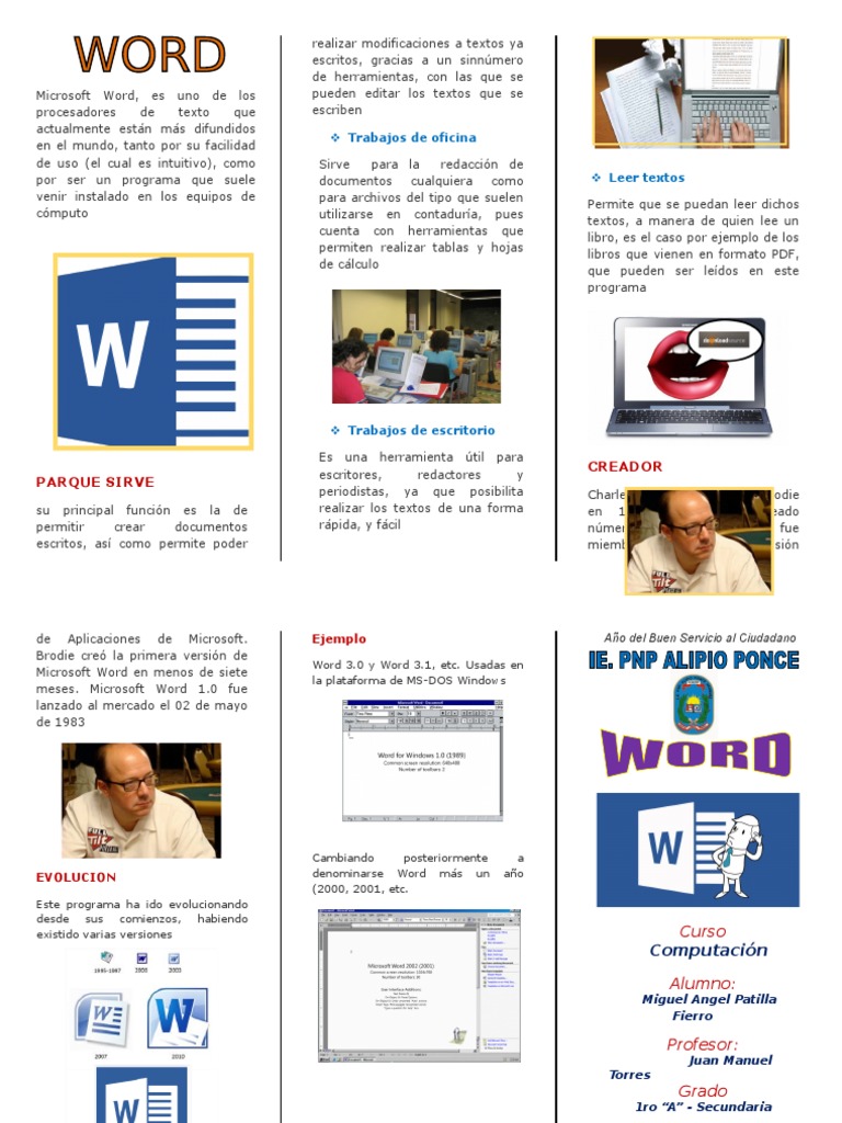 Triptico Word | Microsoft Word | Microsoft
