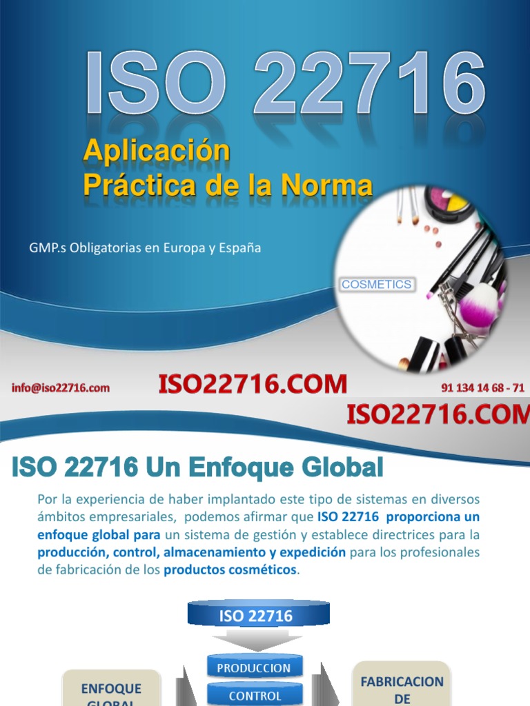 ISO 22716 Aplicación Práctica | PDF | Organización internacional para la estandarización ...