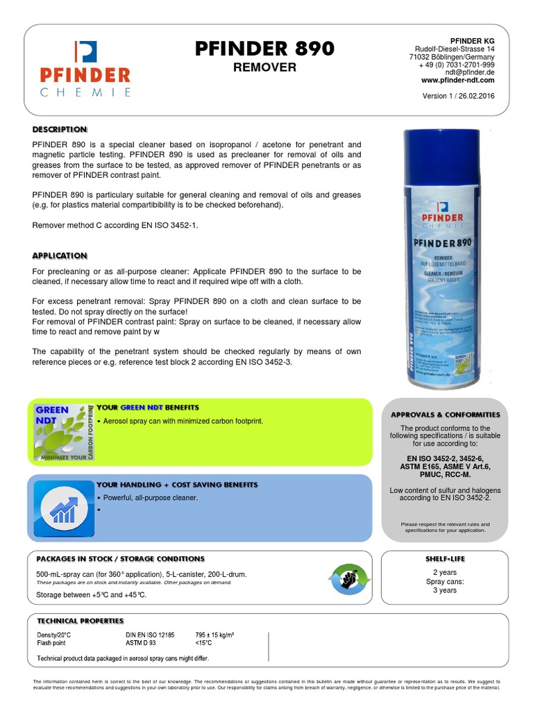 PFINDER - 890 (Removedor) | PDF | Paint | Specification (Technical ...