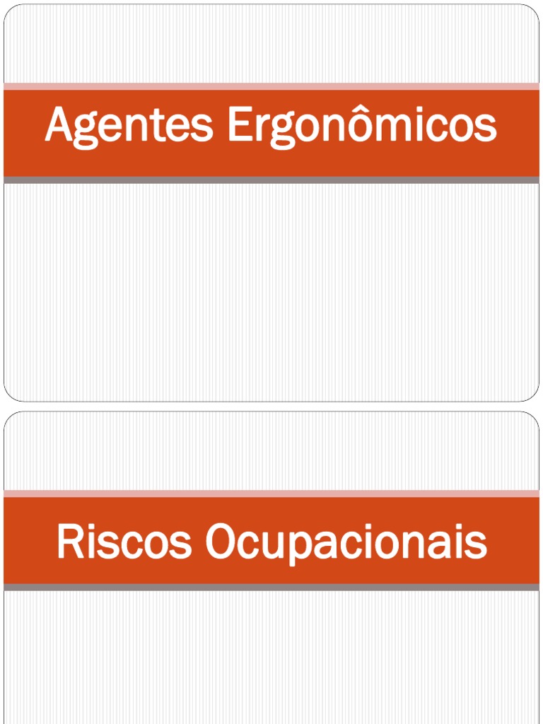 Agentes Ergonômicos | PDF | Fatores humanos e Ergonomia | Bem-estar