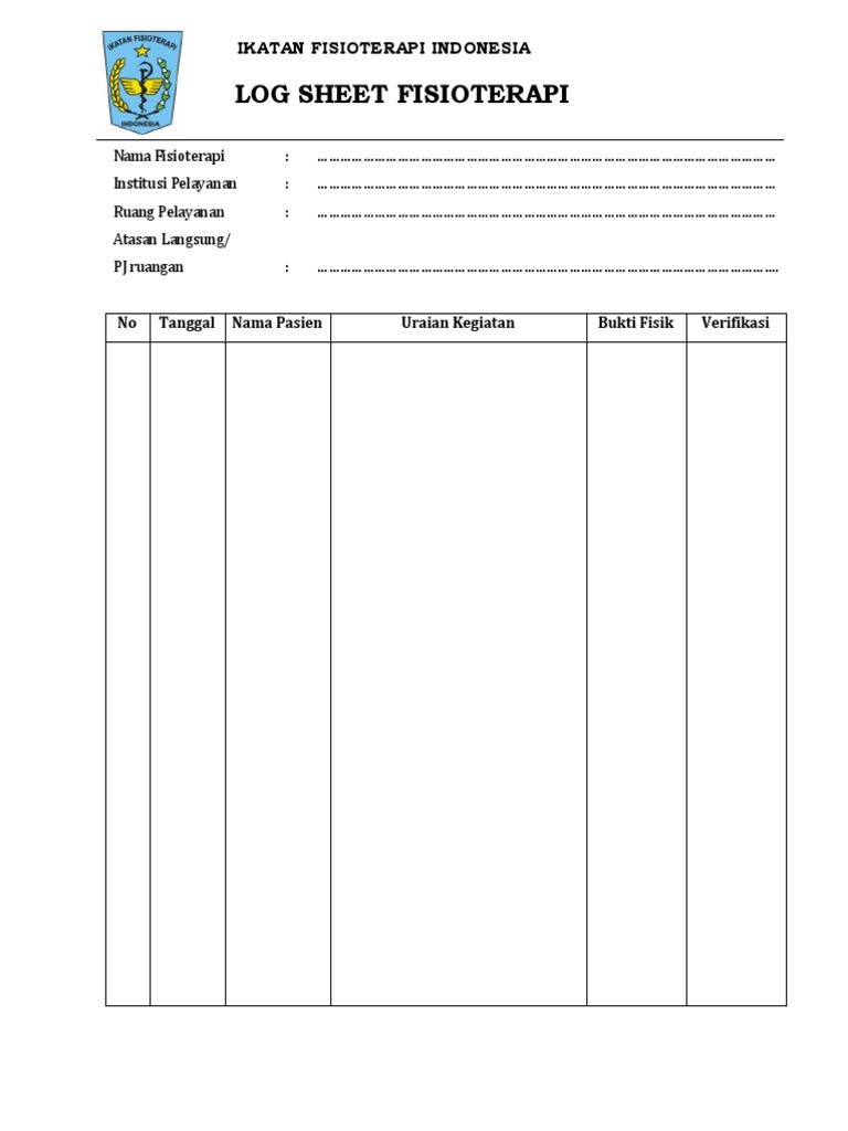 Log Sheet Fisioterapi | PDF