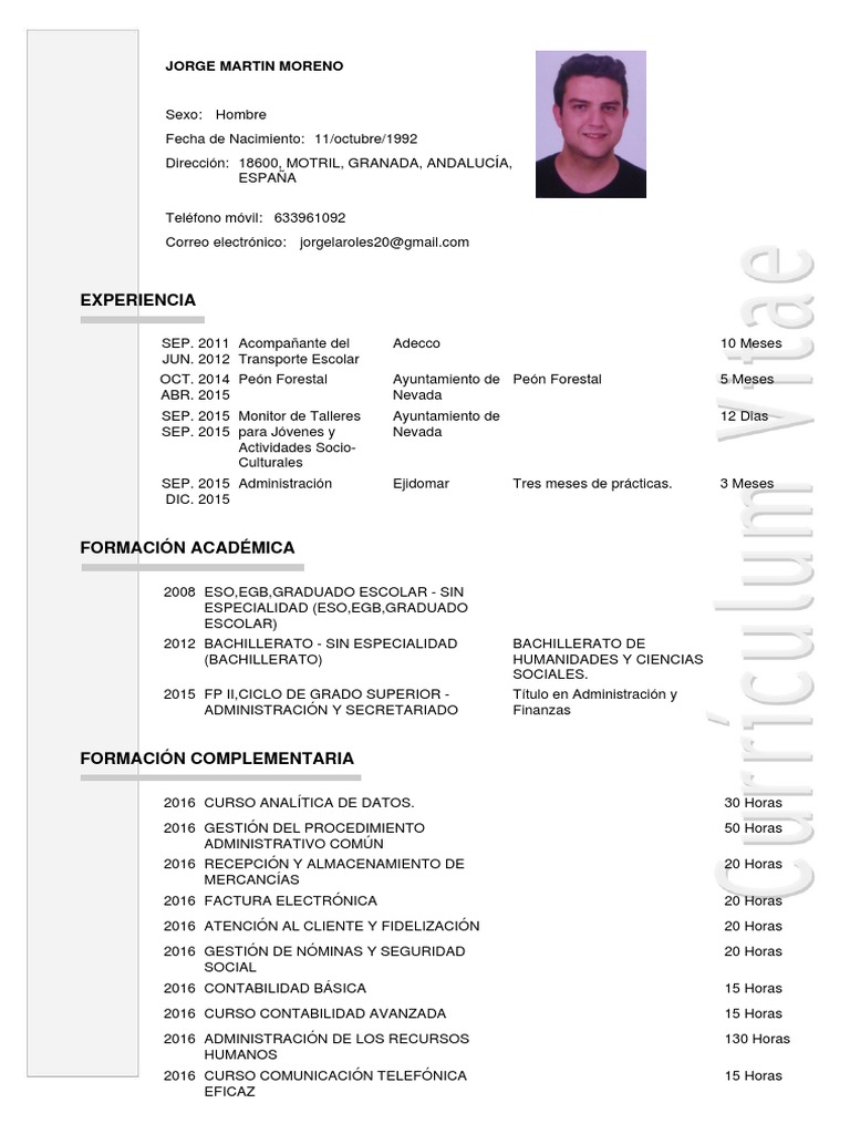 Curriculum Vitae | PDF | Plan de estudios | Educación avanzada