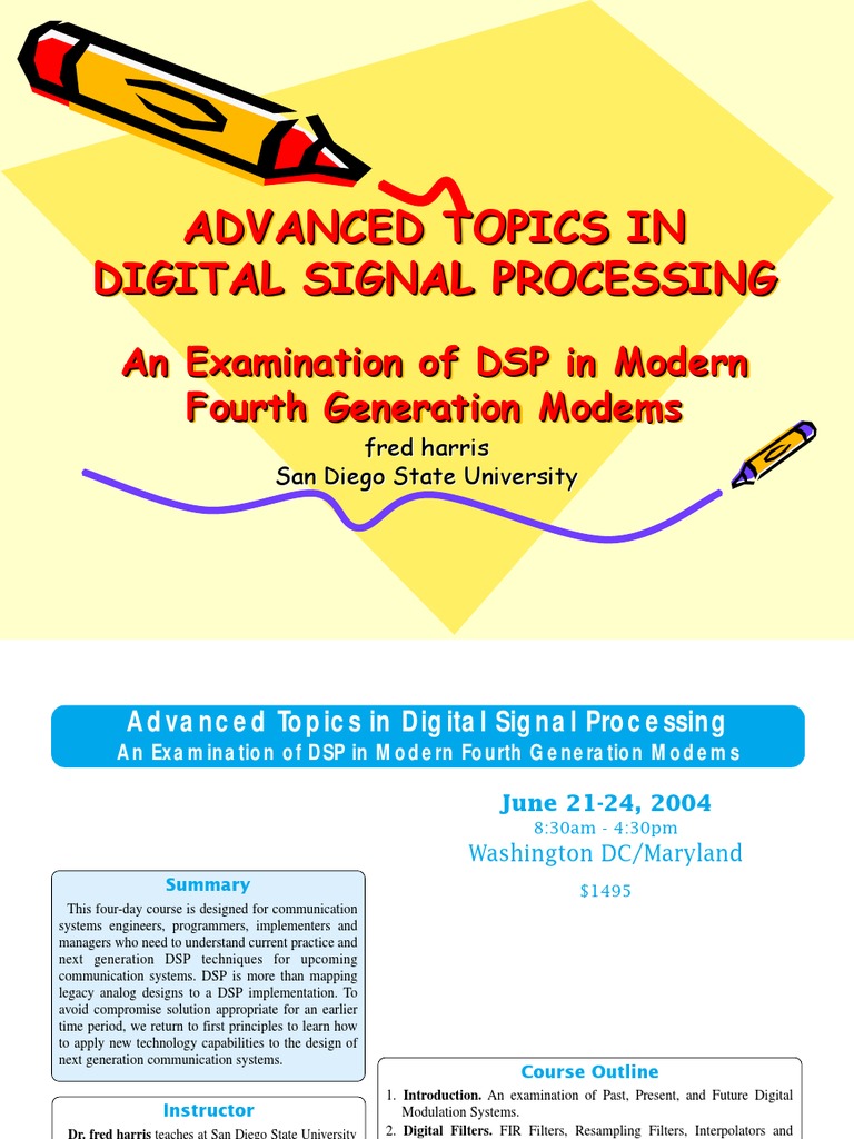 Advanced Topics in Digital Signal Processing | PDF | Digital Signal ...