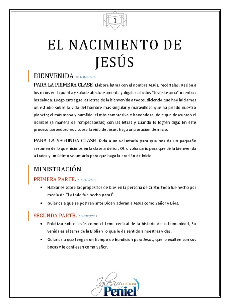 Lección 1 - El Nacimiento de Jesús | PDF | Dios en el cristianismo | María, madre de Jesús