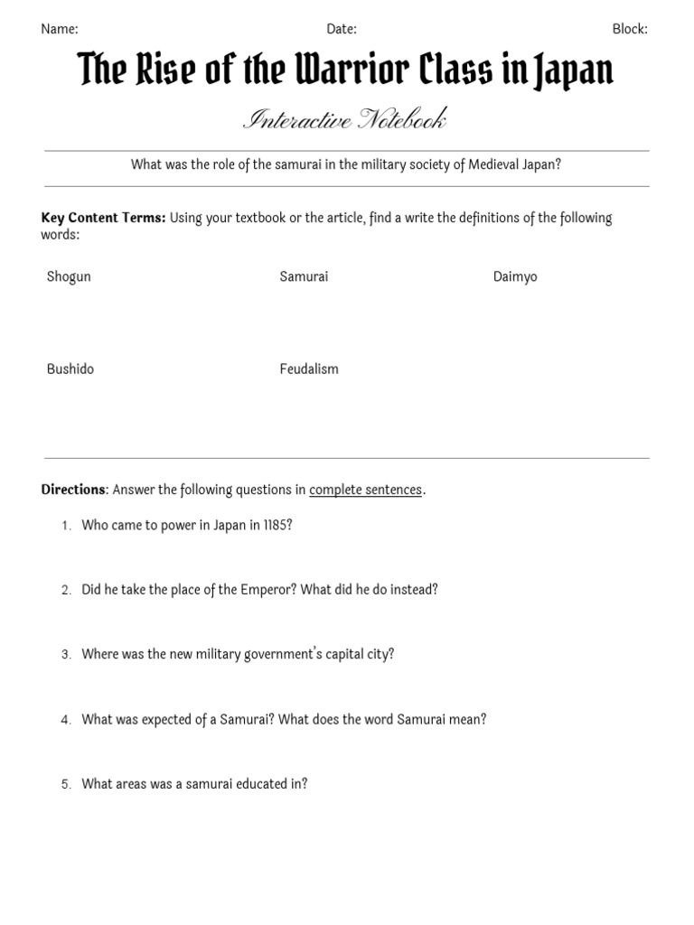 Samurai and Feudal Japan Insights | PDF | Samurai | Bushido