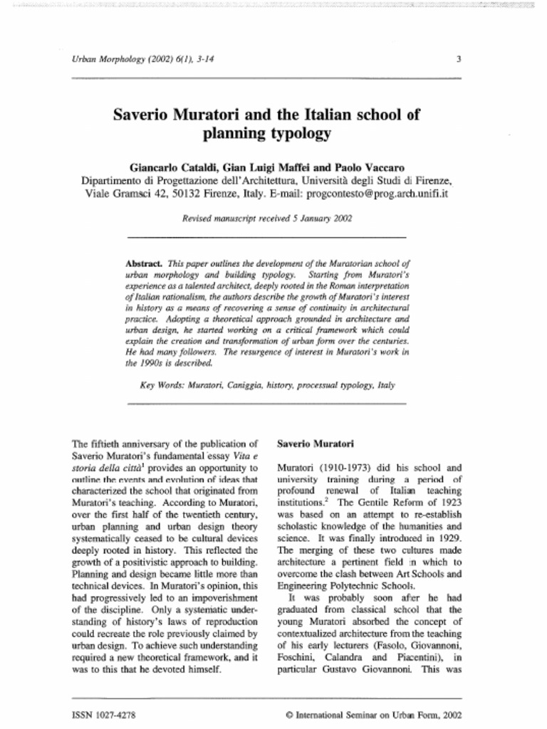 CATALDI MAFFEI VACCARO - Saverio Muratori and The Italian School of ...