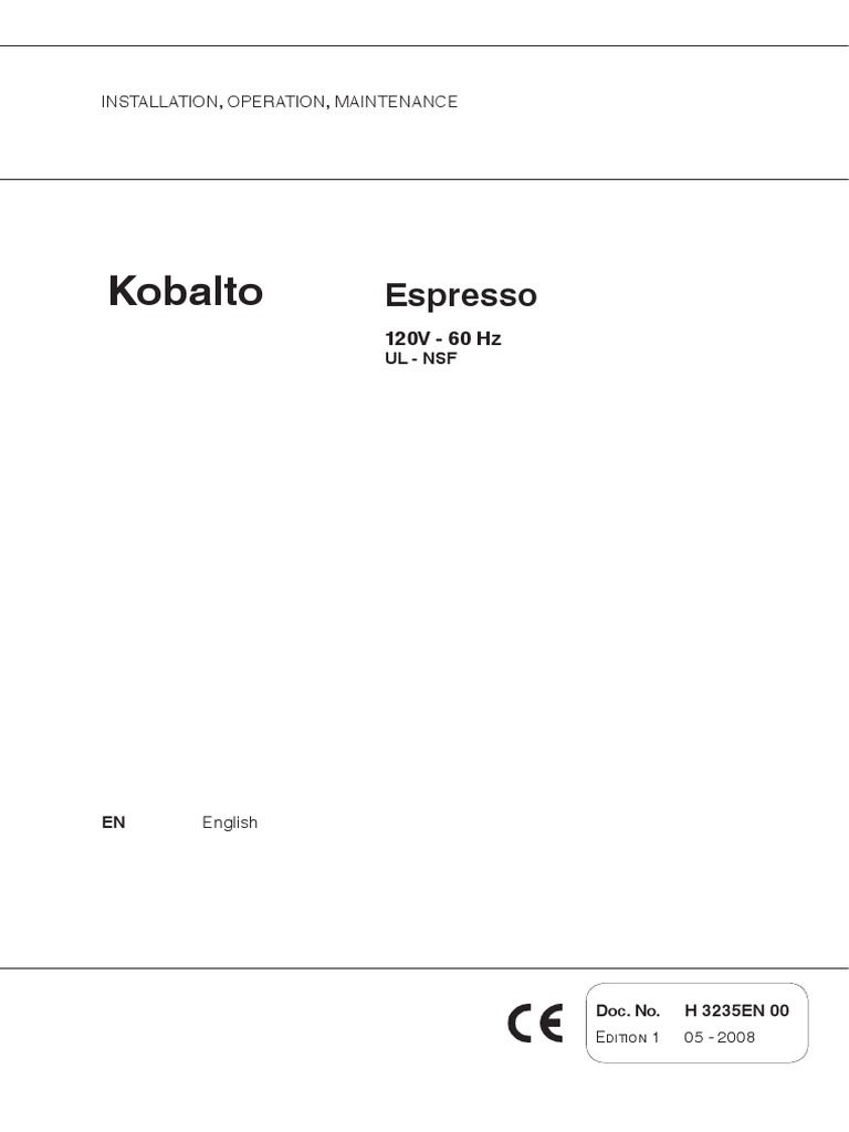 Manual Necta Kobalto | PDF | Interruptor | Café