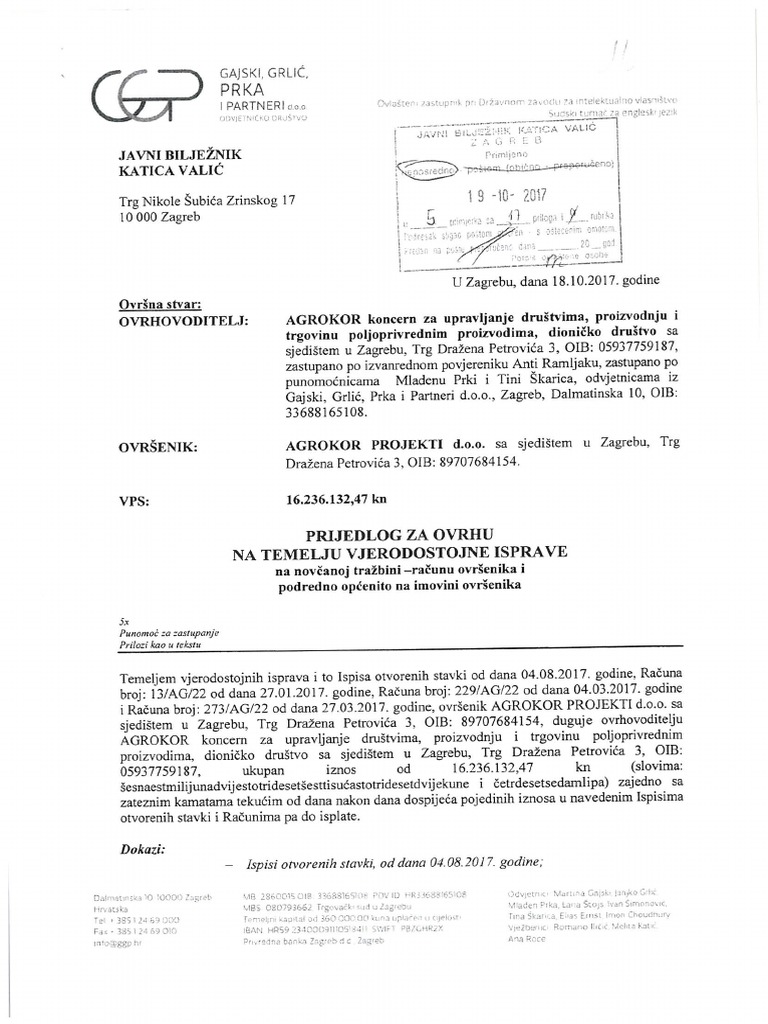 Prijedlog Za Ovrhu | PDF