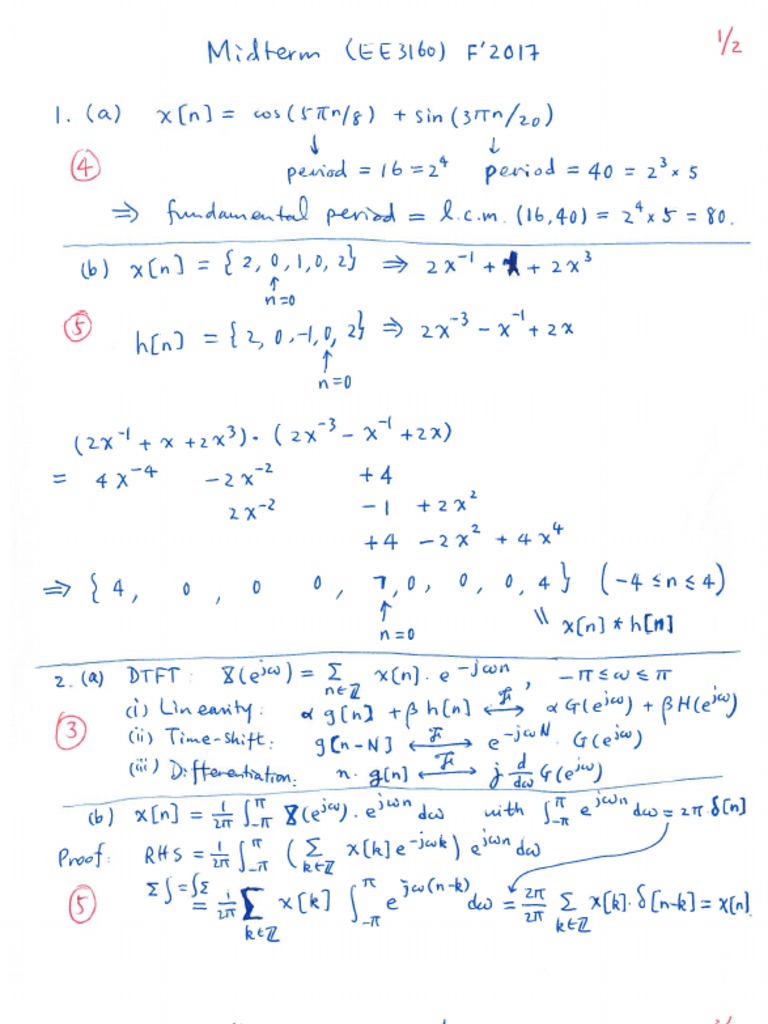 DSP Midterm F17 Solutions | PDF
