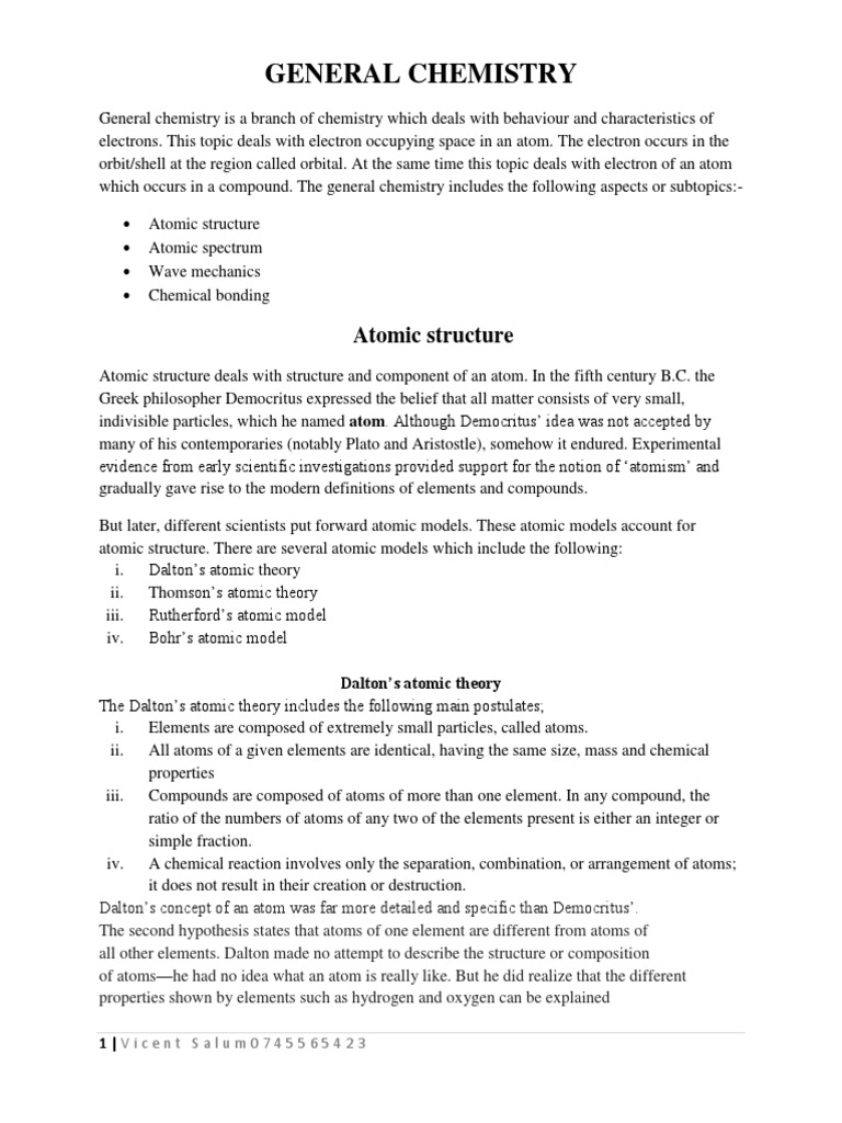 General Chemistry | Download Free PDF | Ionic Bonding | Chemical Bond