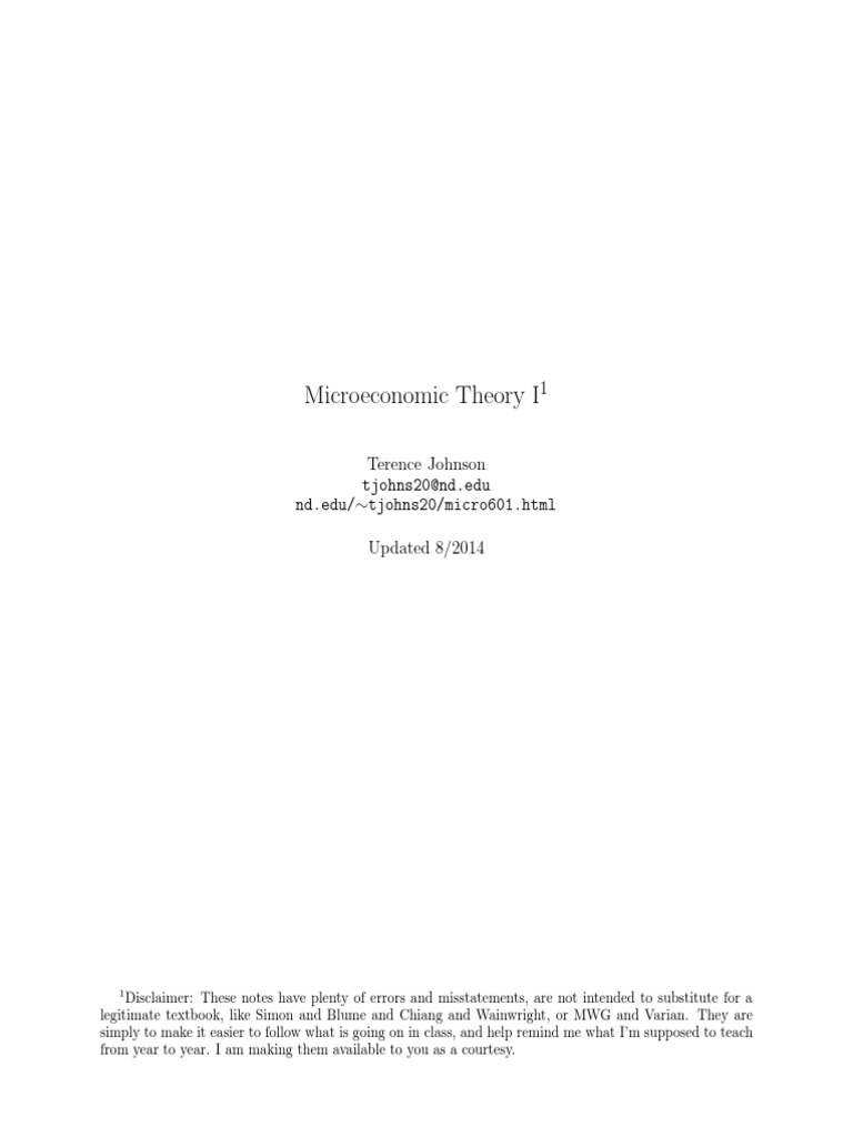 Micro Notes Main PDF | PDF | Economic Equilibrium | Demand