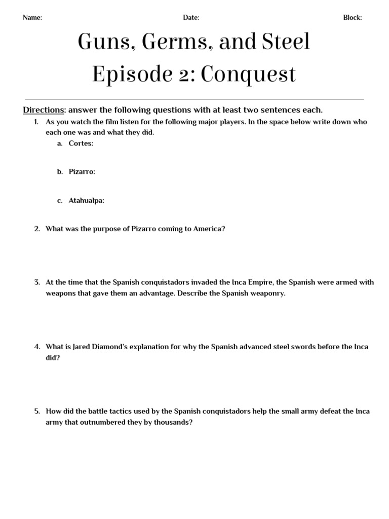 Conquest Analysis: Guns, Germs, Steel | PDF