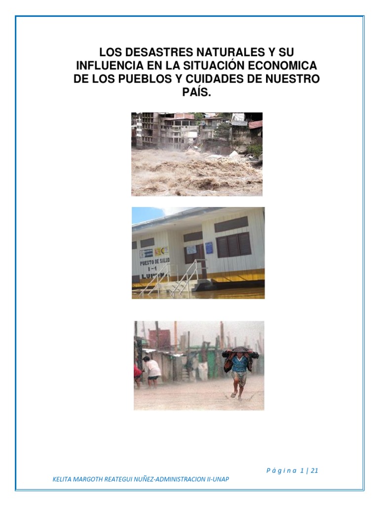 1 Proyecto - Los Desastres Naturales y Su Influencia de Los Pueblos ...