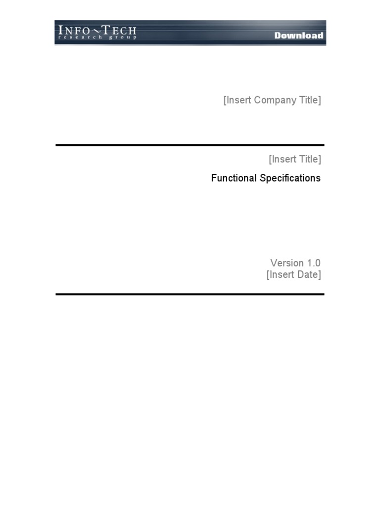 1 Functional Specification Template | PDF | Specification (Technical Standard) | Interface ...