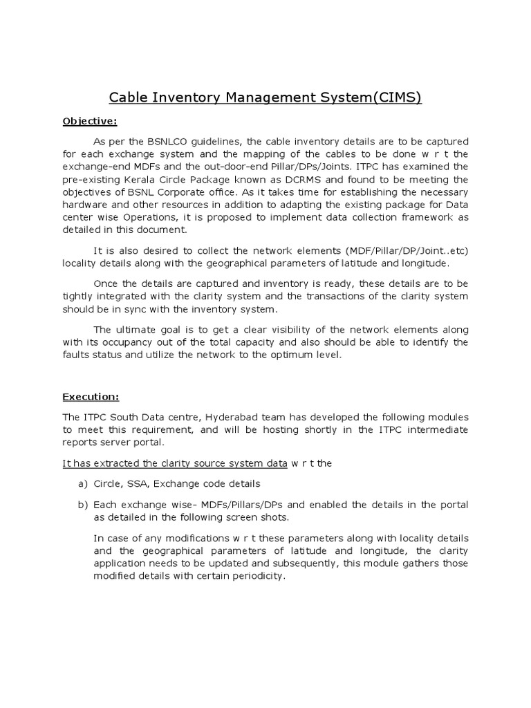 Cable Inventory Management System V1.1 | PDF | Computer Engineering ...