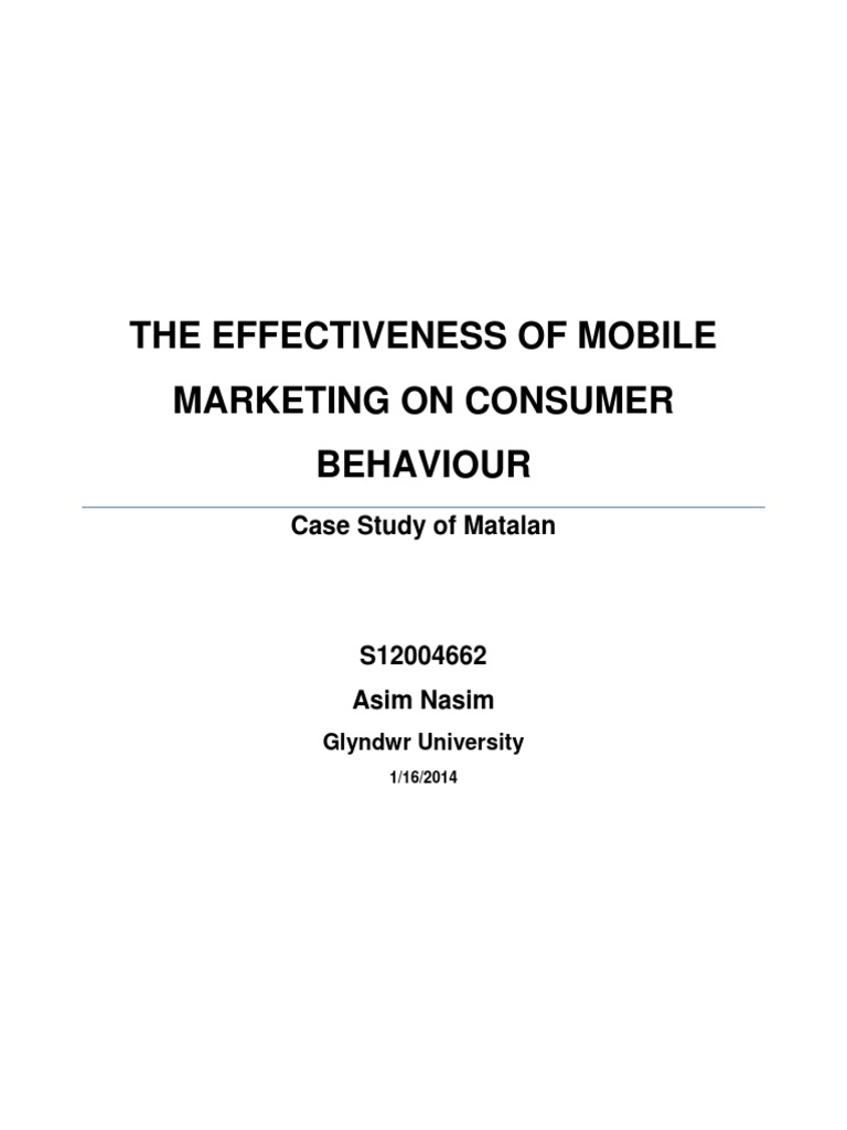 The Effectiveness of Mobile Marketing On Consumer Behaviour | PDF ...
