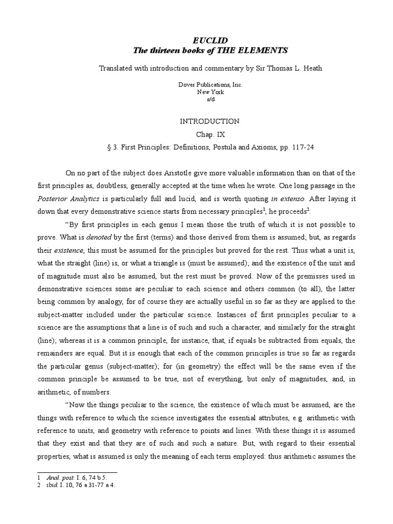 Euclid The Thirteen Books of THE ELEMENTS | PDF | Axiom | Cognitive Science