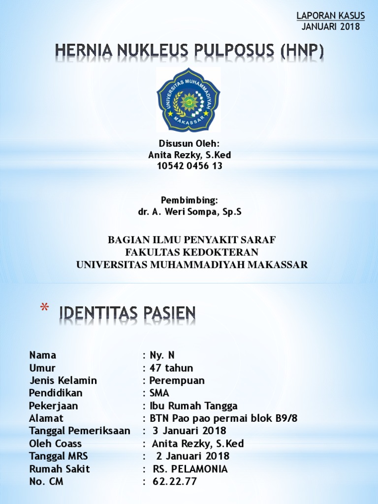 Hernia Nukleus Pulposus (HNP) | PDF