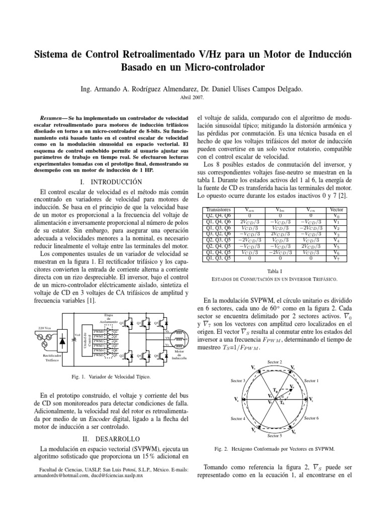 Sistema de Control Retroalimentado VHZ para Un Motor de Inducción ...