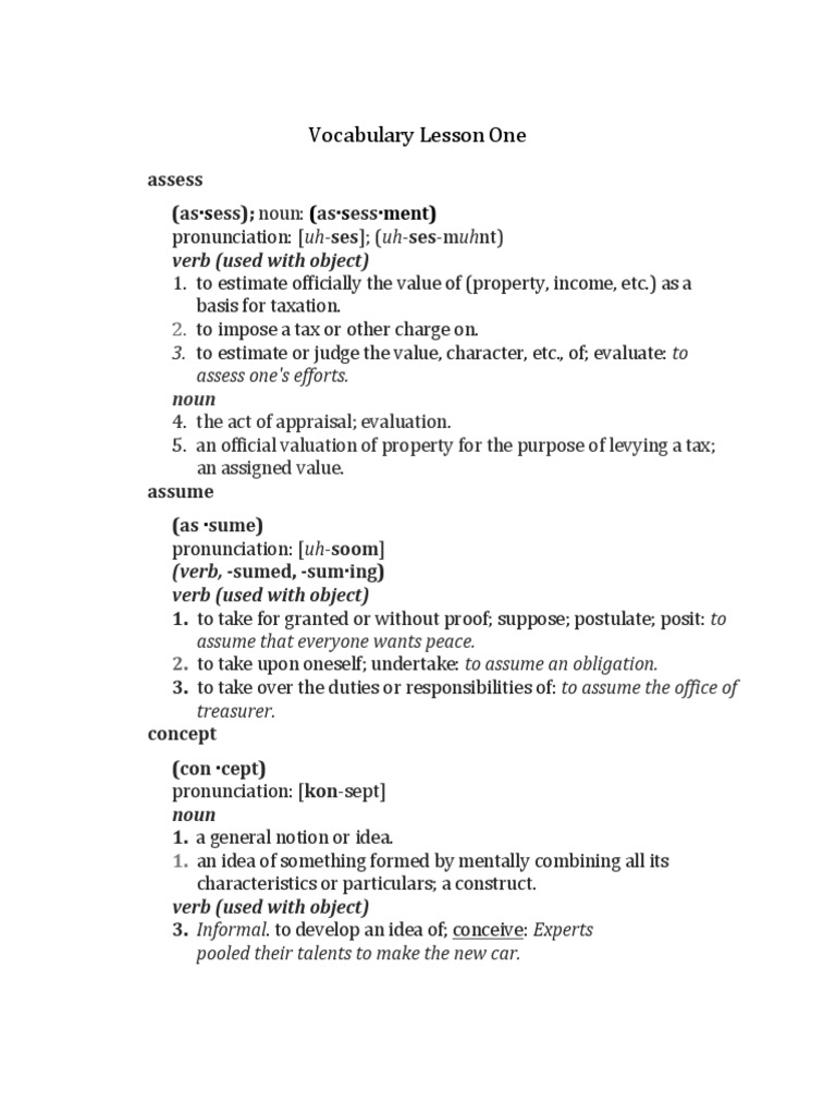 Vocab Lessson 1 | PDF | Plural | Data