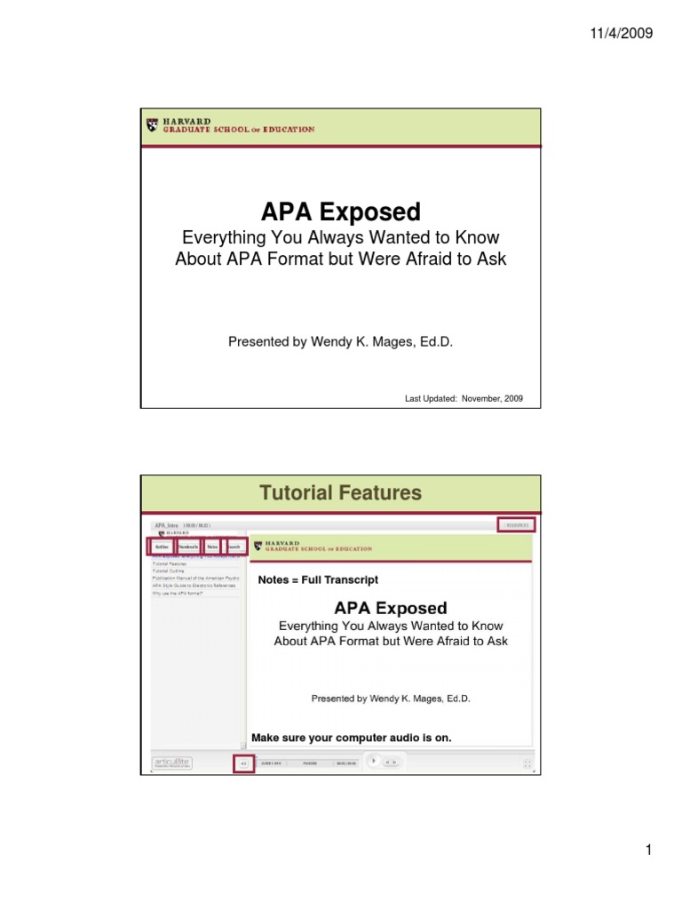 Apa Tutorial Slide Handout | PDF