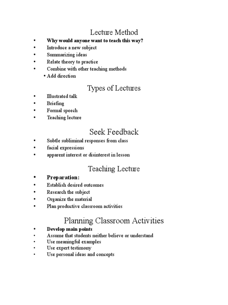 05 Lecturemethod | PDF | Lecture | Teaching Method
