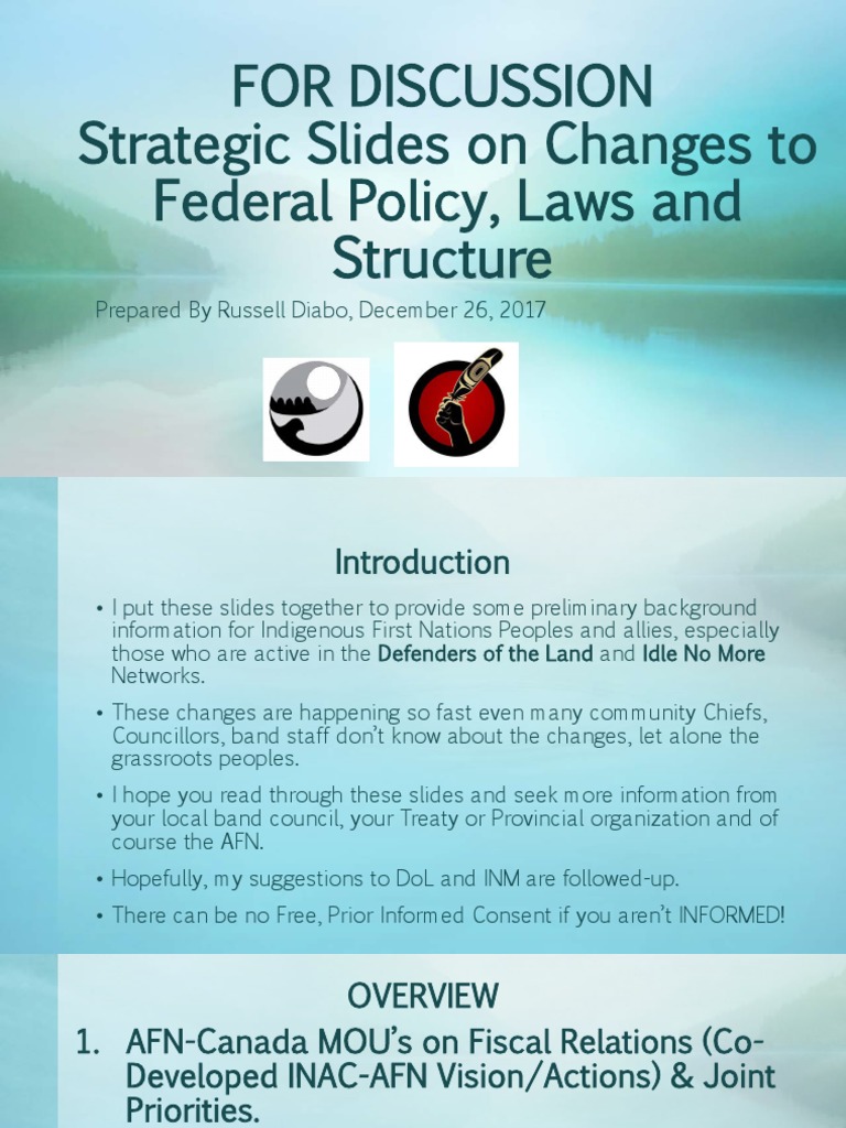 Federal Policy Changes for Indigenous Peoples | PDF | First Nations ...