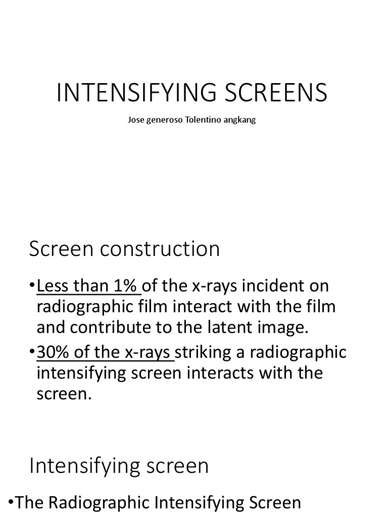 Intensifying Screens Review | Radiography | X Ray