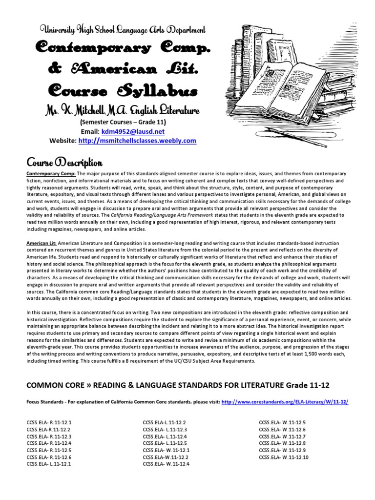 New Contemporary Composition and American Lit Course Syllabus 2017-18 ...